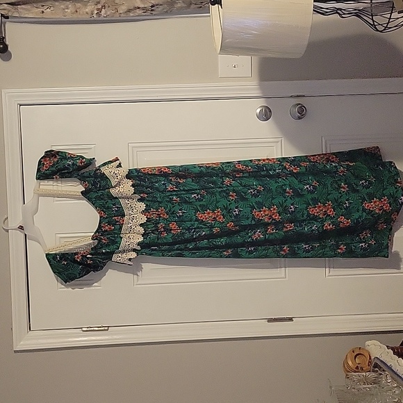 NOBO | Dresses | No Boundaries Maxi Dress Cotton Rayon Green Tropical ...